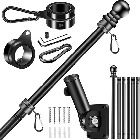 Flagpole Kits for Outside House, 7 FT Thickened Stainless Steel Porch ...