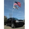 Service First 25ft Telescoping Flagpole Kit - Silver Edition with ...
