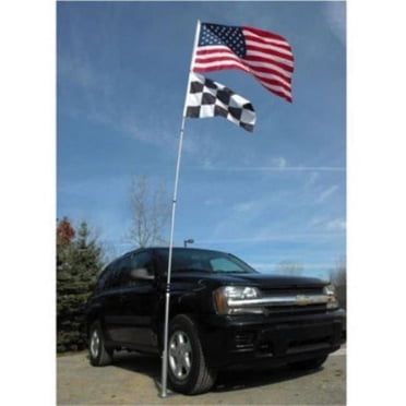 Service First 25ft Telescoping Flagpole Kit - Silver Edition with ...