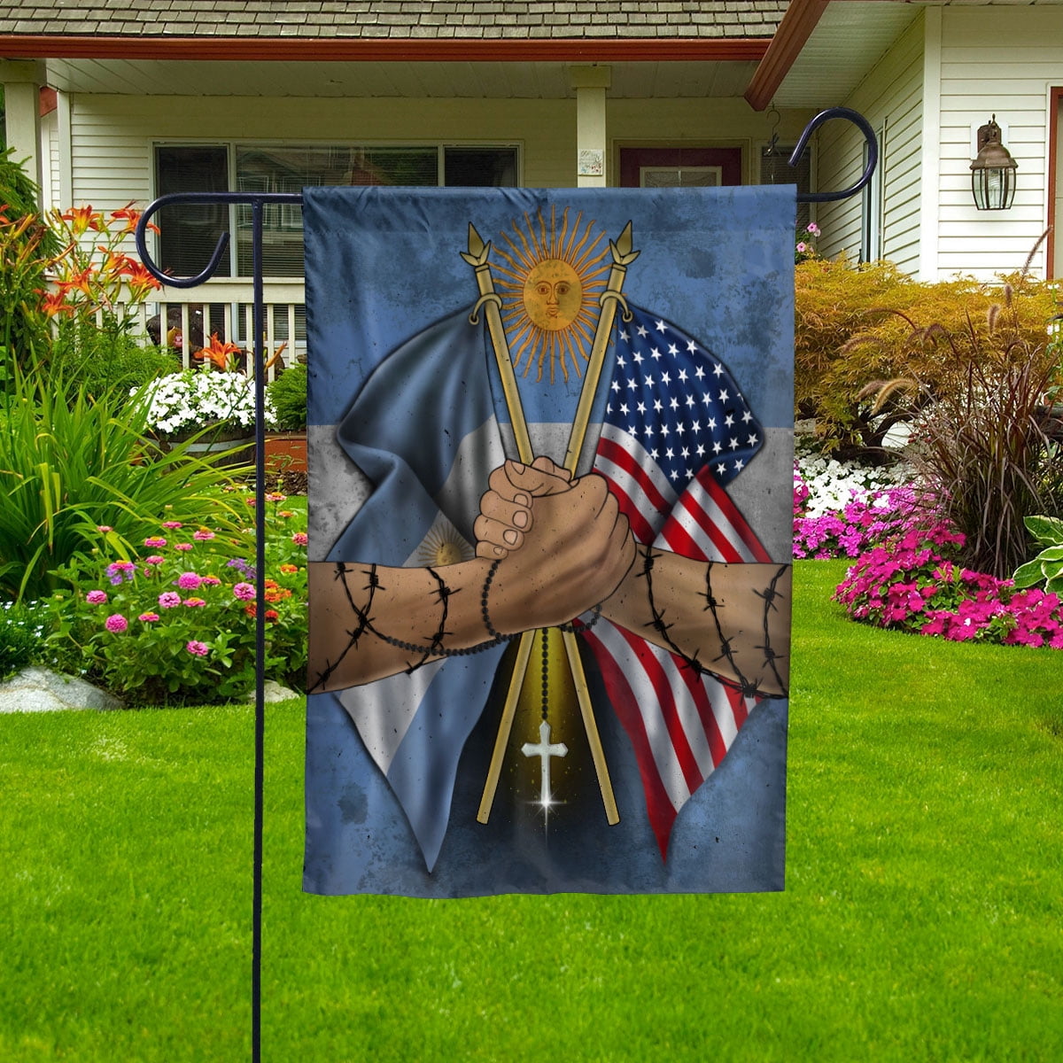 Flags Argentine Handshake American Flag Friendship USA Argentina ...