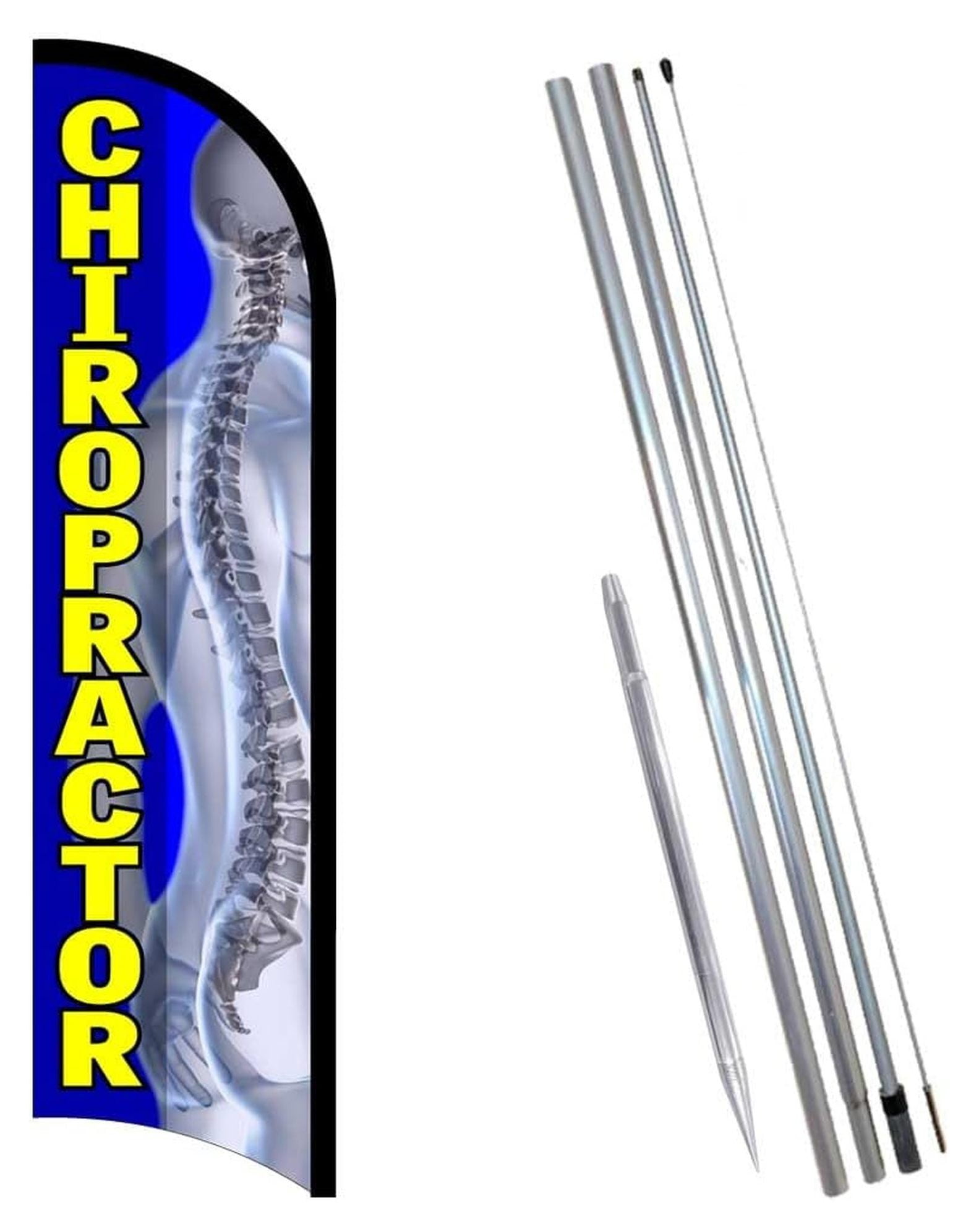 Flags Chiropractor Premium Windless Banner Flag Kit (Flag, Pole ...