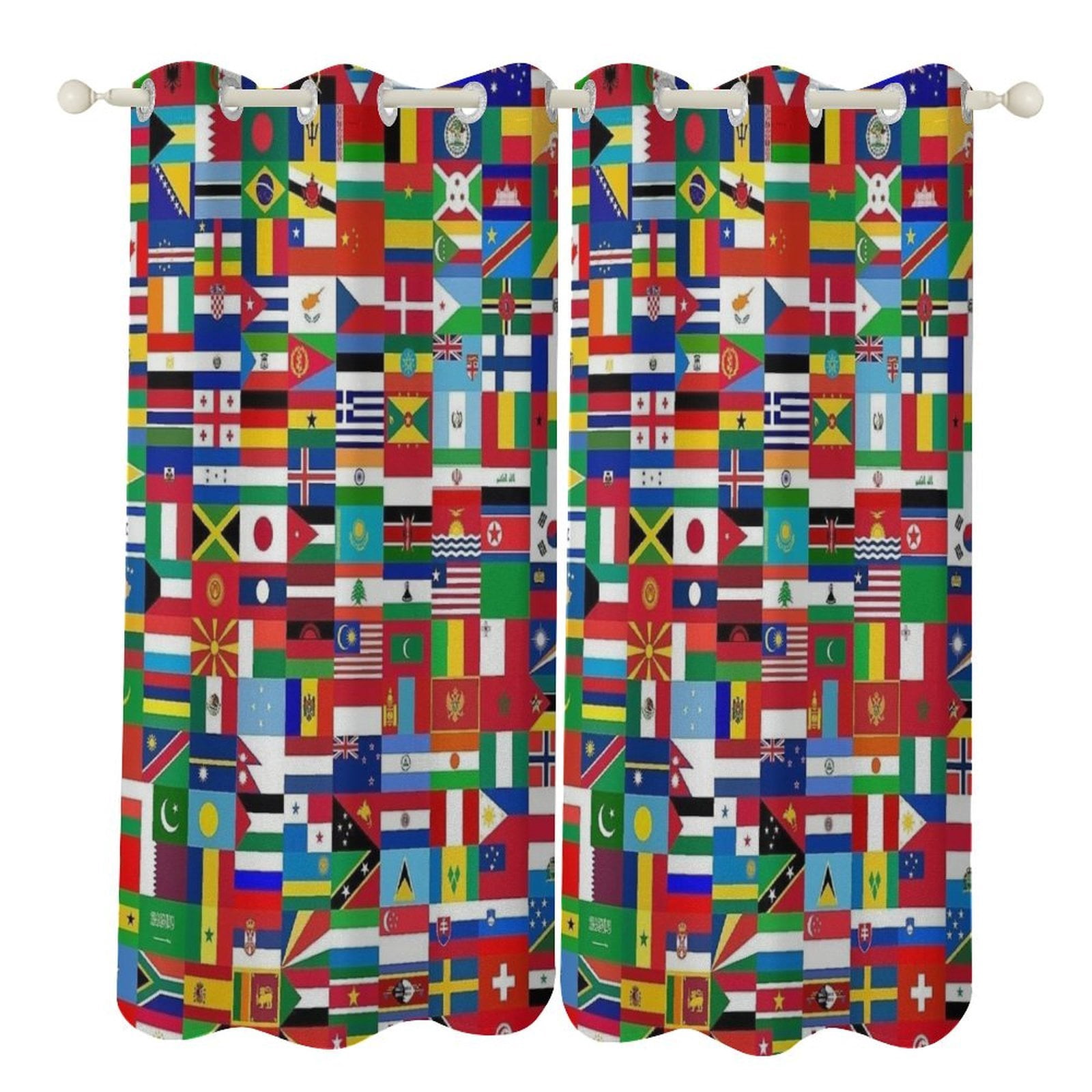 Flags Of All Countries Of The World Blackout Curtains Window Drapes ...