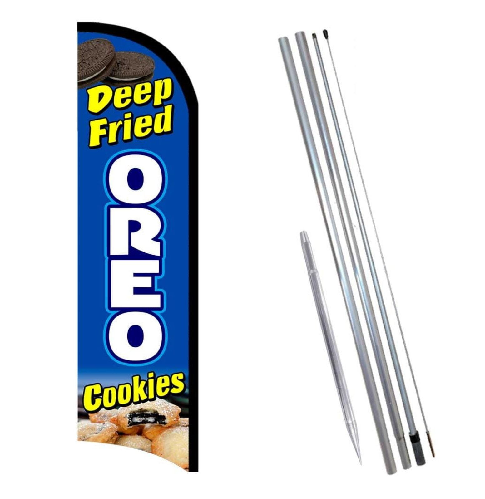 Flags Deep Fried Oreo Cookies Premium Windless Banner Flag Kit (Flag ...