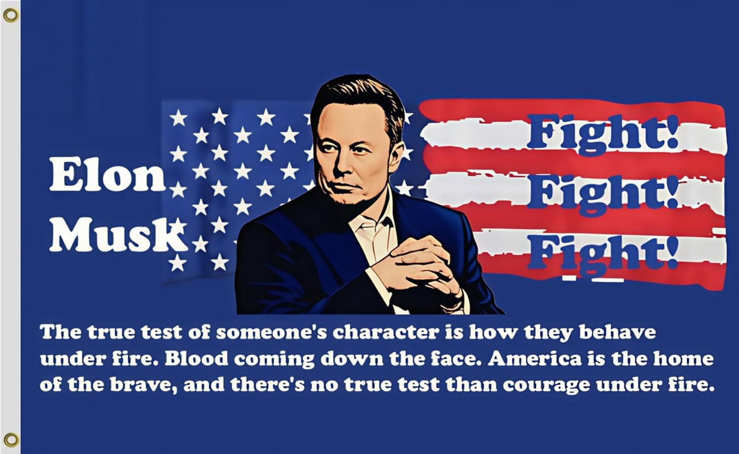 Flags, Elon M-usk Fight Flag, Blue, America, 3X5FT, Double Stitched ...