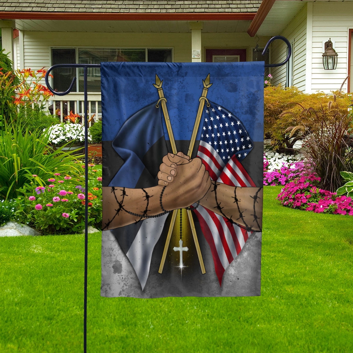 Flags Estonian Handshake American Flag Friendship USA Estonia Estonian ...