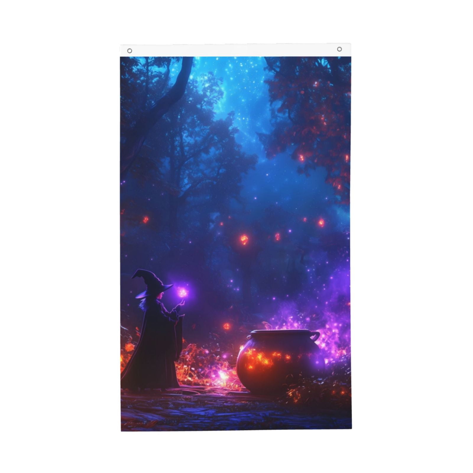 Flags - Halloween Colorful Forest Witch 3x5 Ft Double Sided Yard Flags ...