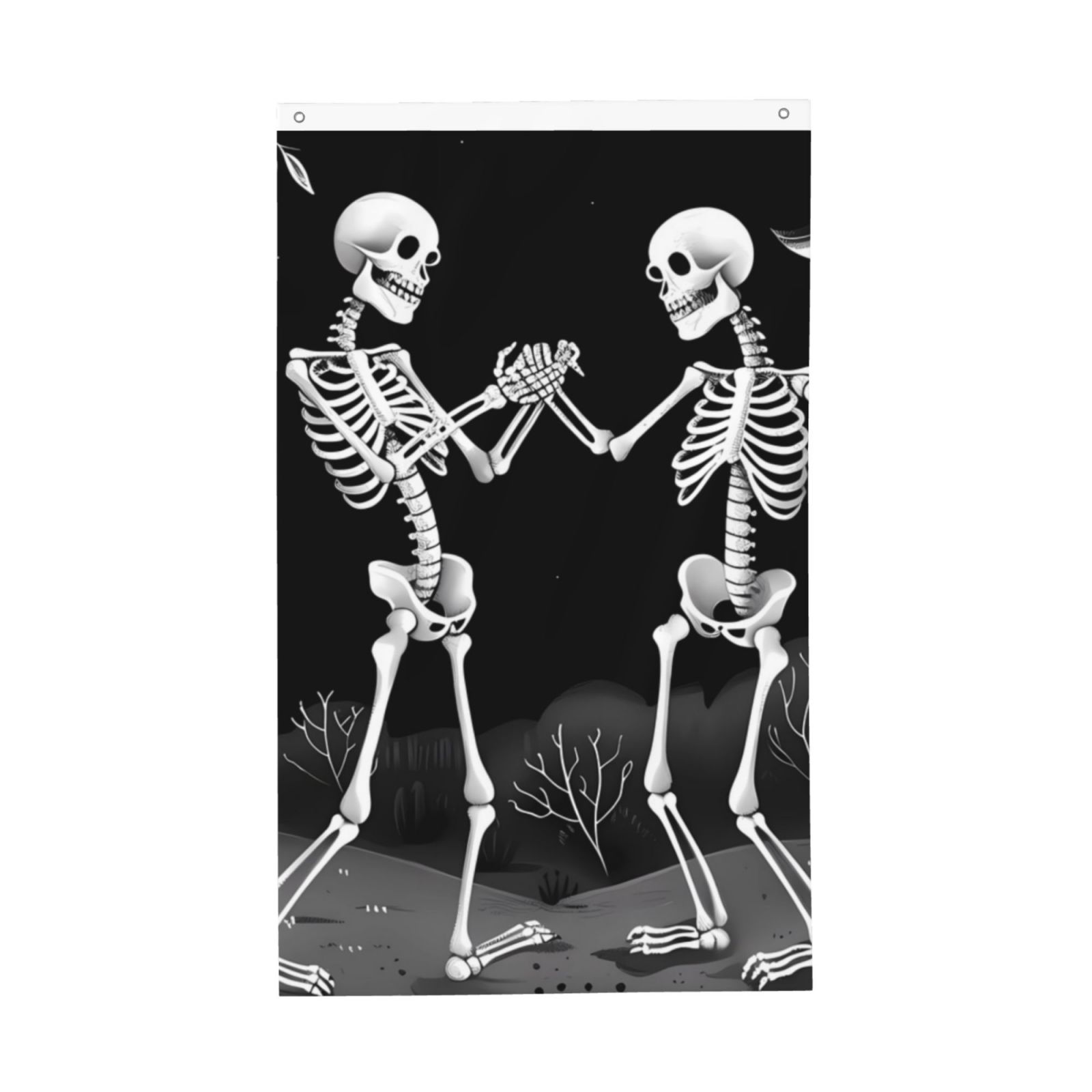 Flags - Halloween Night Dancing Skeleton 3x5 Ft Double Sided Yard Flags ...