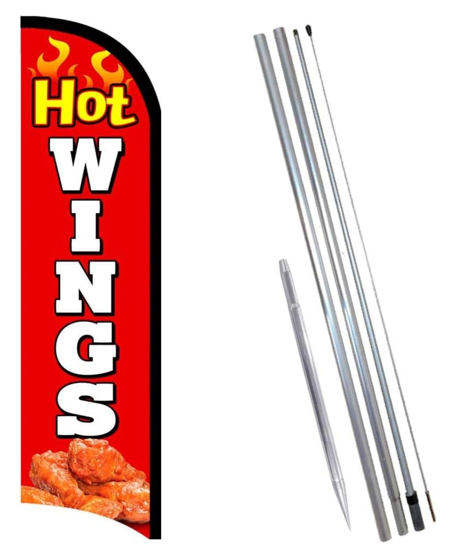 Flags Hot Premium Windless Banner Flag Kit (Flag, Pole, & Ground Mt ...