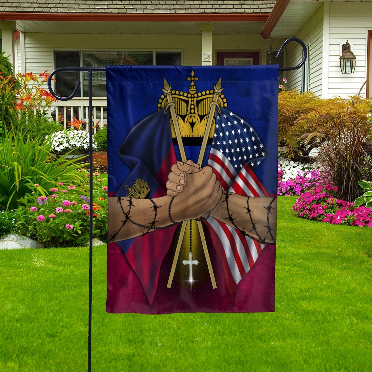Flags Liechtensteiner Handshake American Flag Friendship USA ...