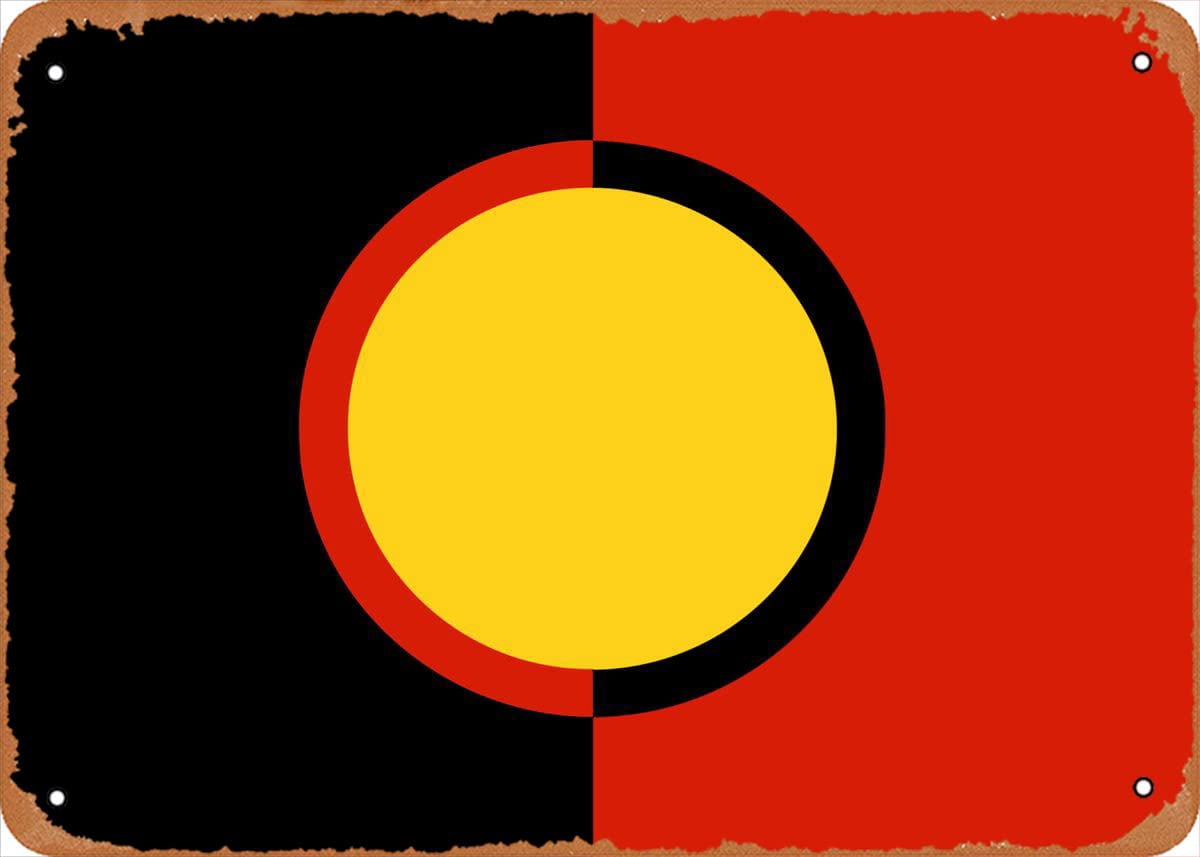 Flags New Aboriginal AUS Flag 3 Poster Retro Vintage Aluminium Metal ...