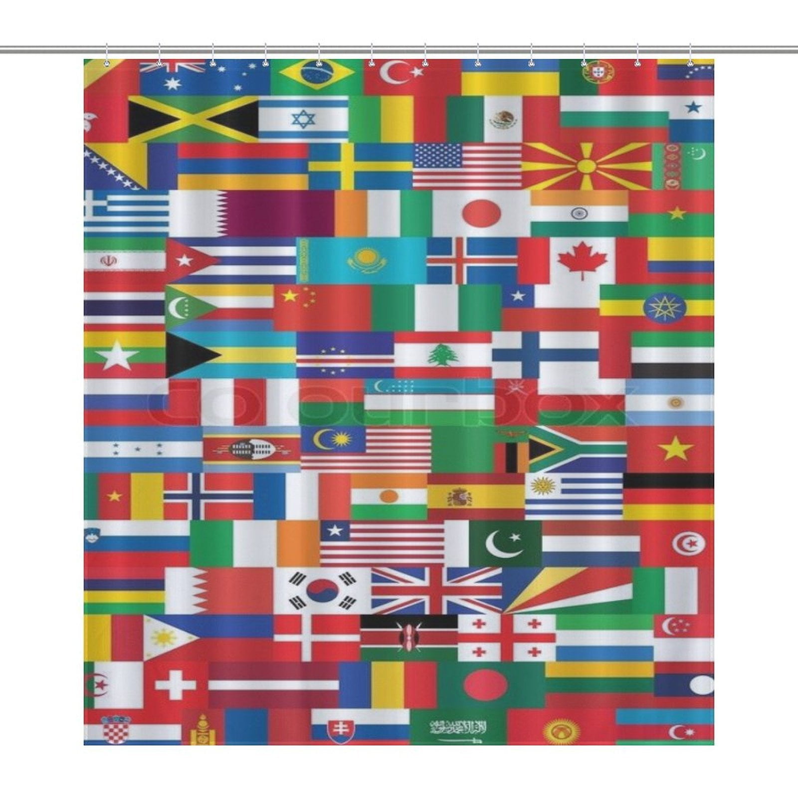 Flags Of All Countries Of The World Shower Curtain Bathroom Curtains ...