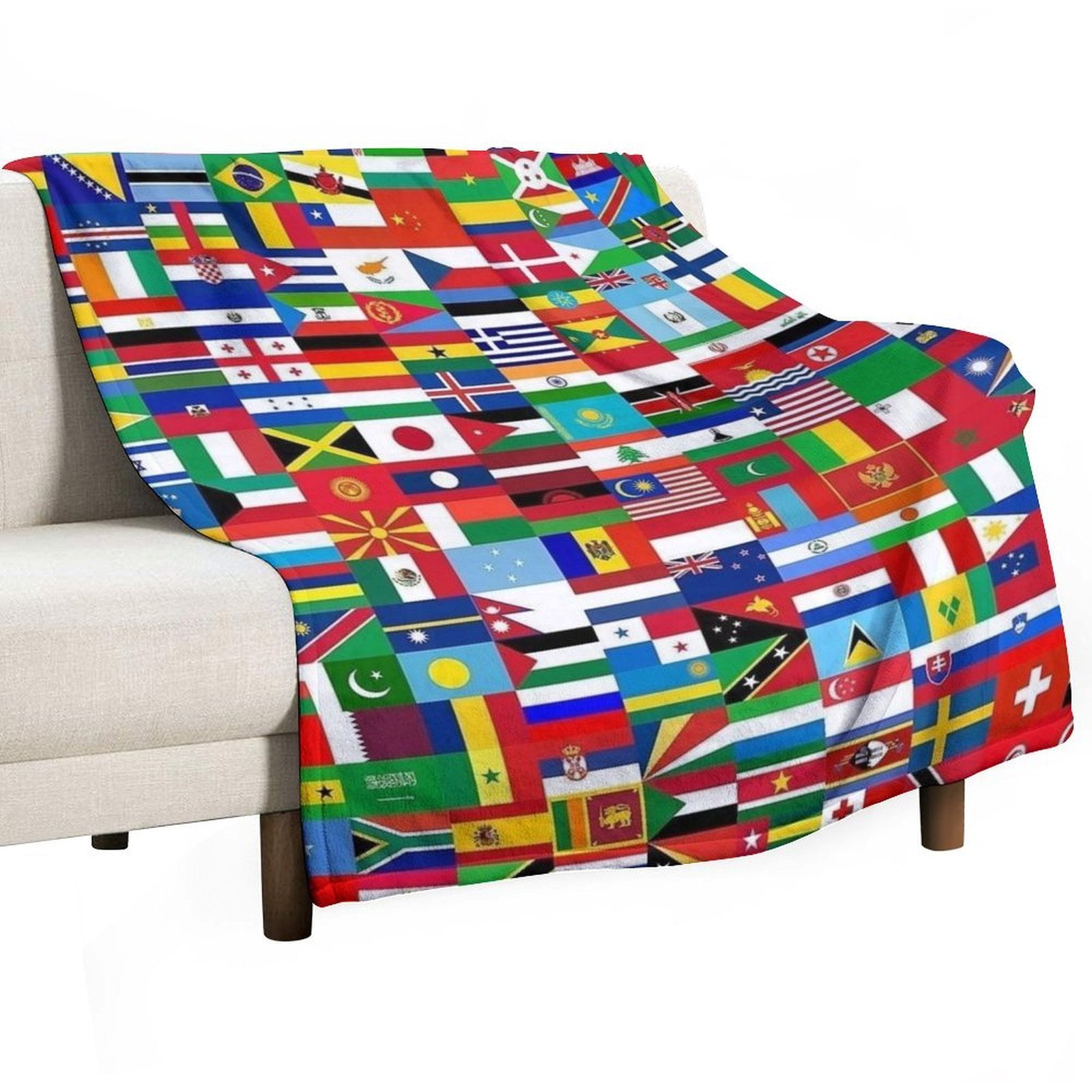 Flags Of All Countries Of The World Soft Print Blanket Throw Blankets ...
