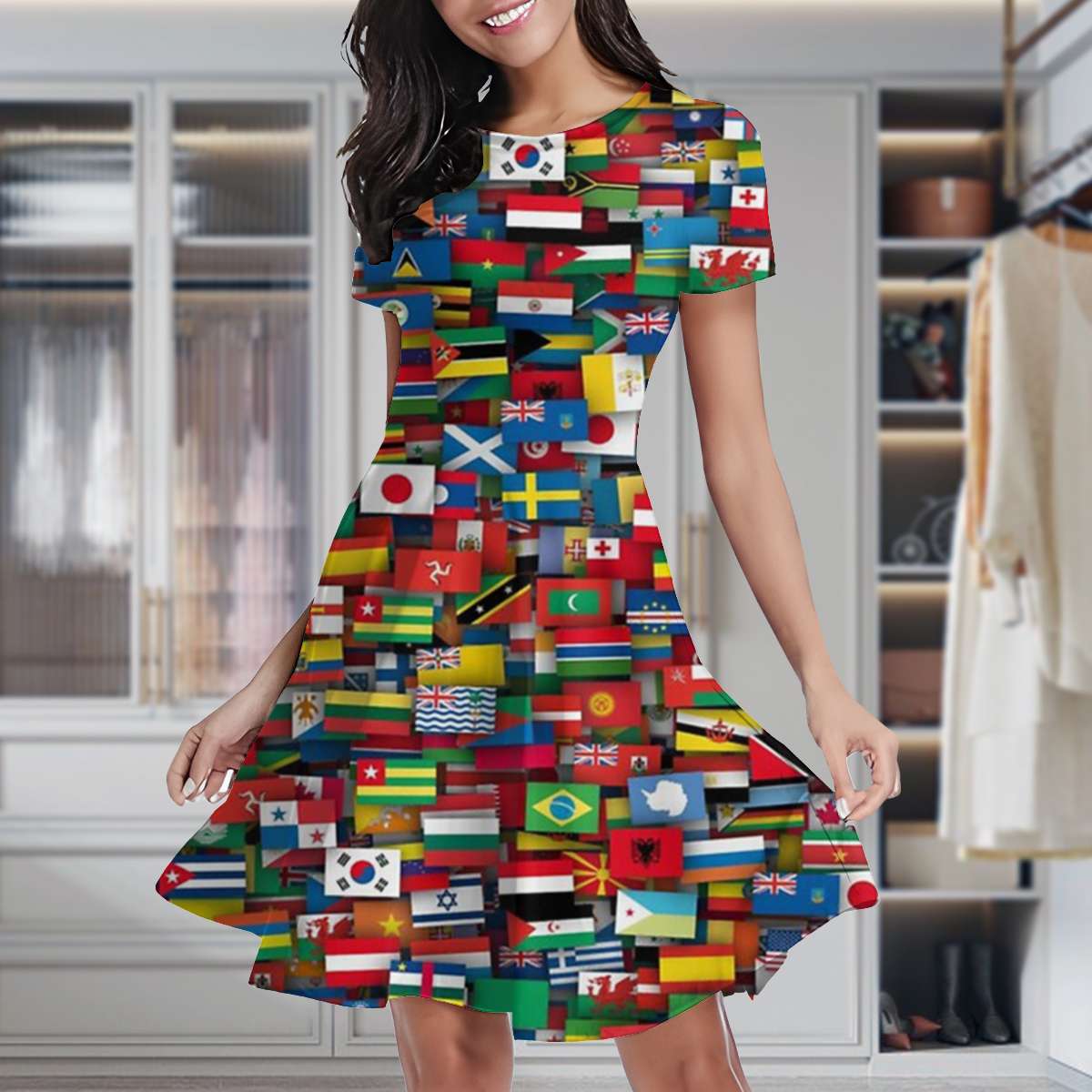Flags Of All Countries Of The World Women's Classic Swing Skater Dress ...