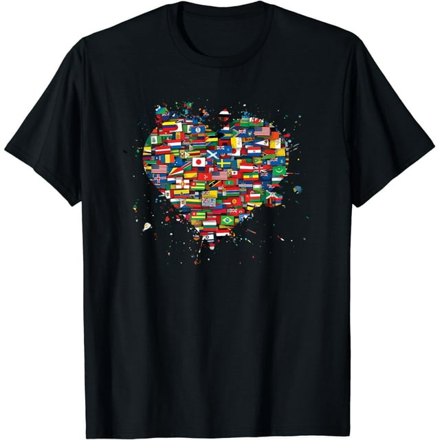 Flags Of The Countries Of The World International Heart T-Shirt ...