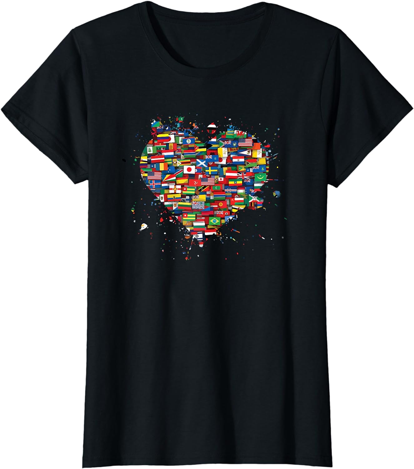 Flags Of The Countries Of The World International Heart T-Shirt ...