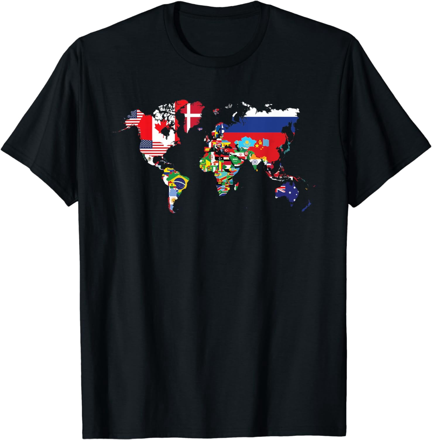Flags Of The Countries Of The World Map International T-Shirt - Walmart.com