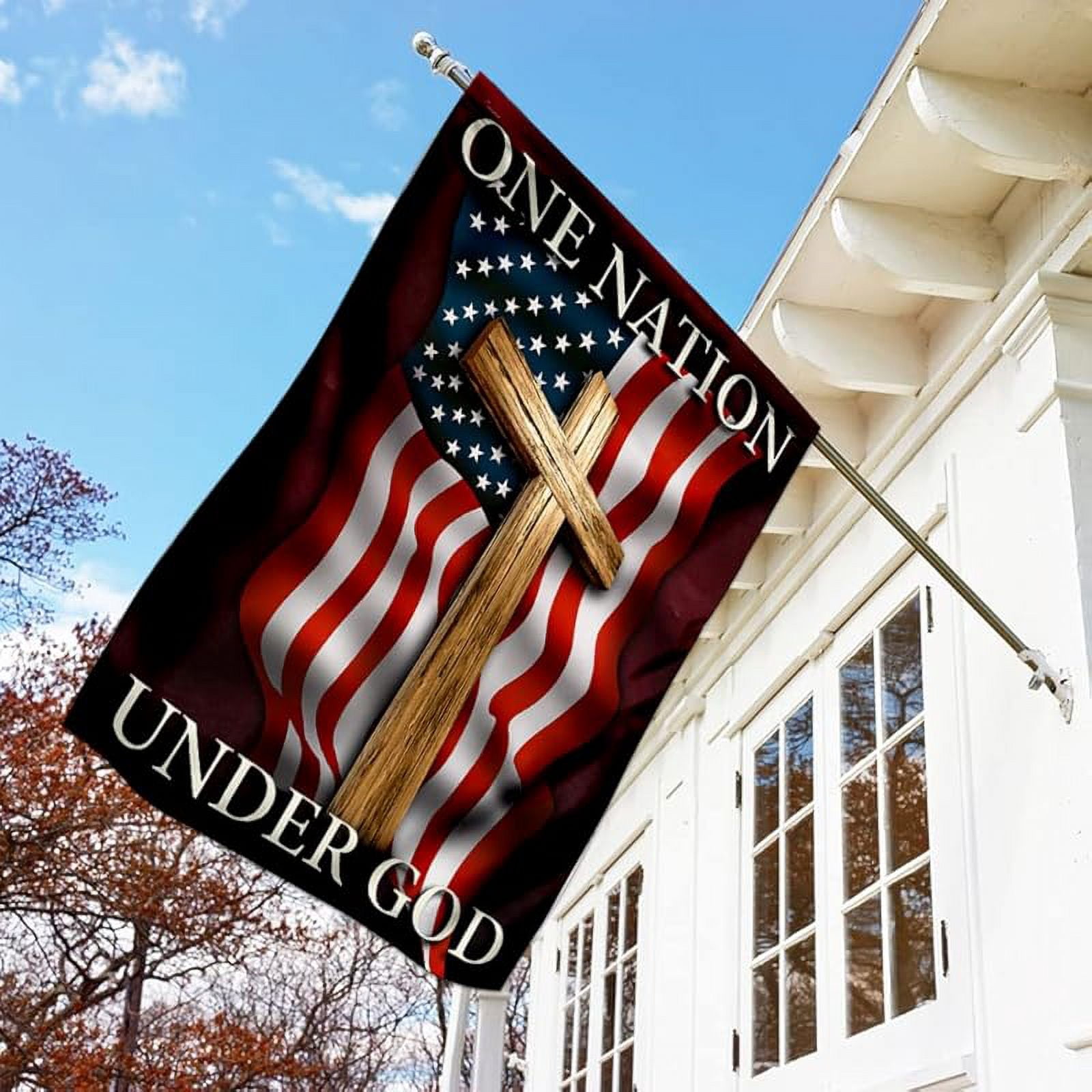 Flags-One Nation Under God Flag, House Flag-USA House Garden Flags ...