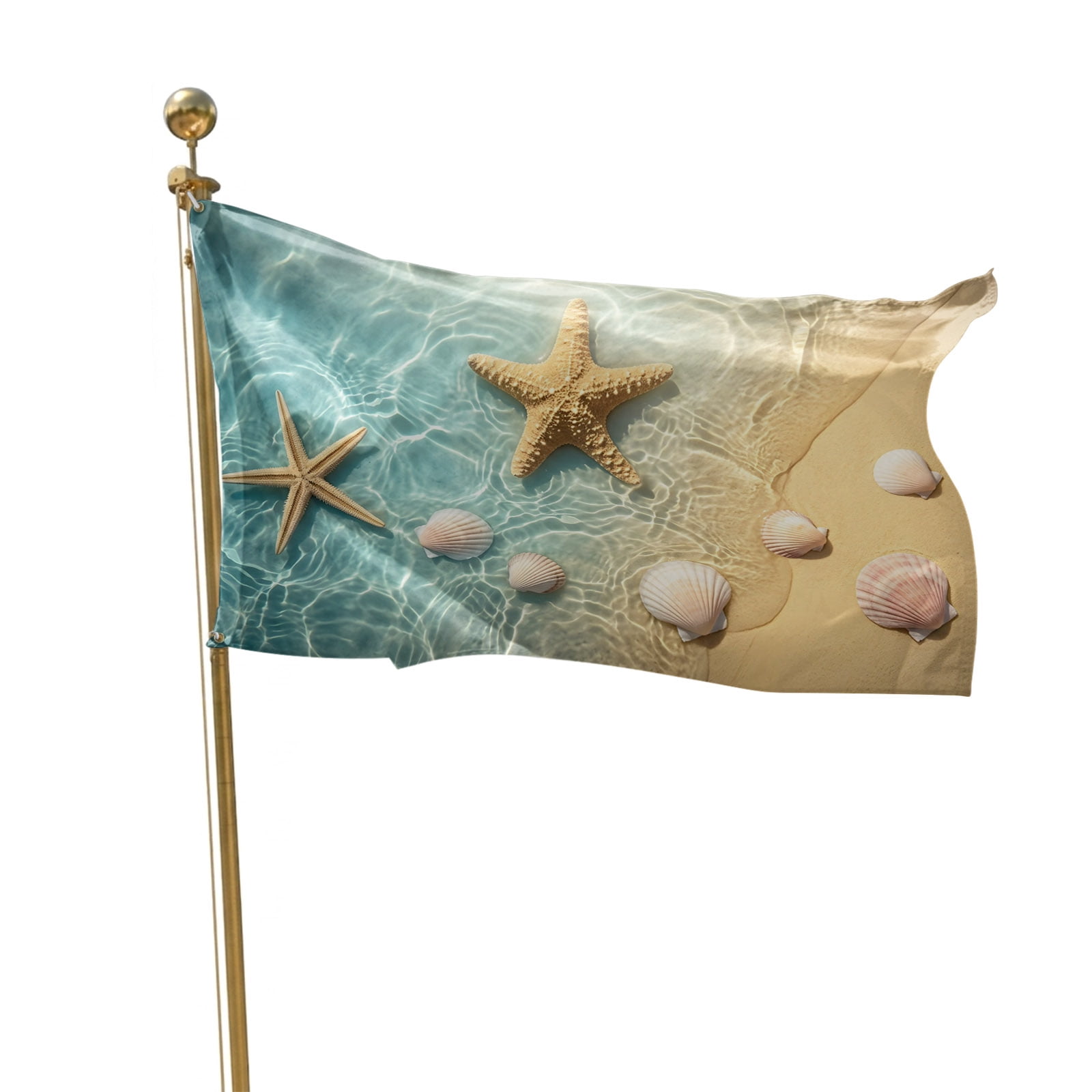 Flags for Outside 2x3 ft Coastal Starfish Seashells Outdoor Flags ...