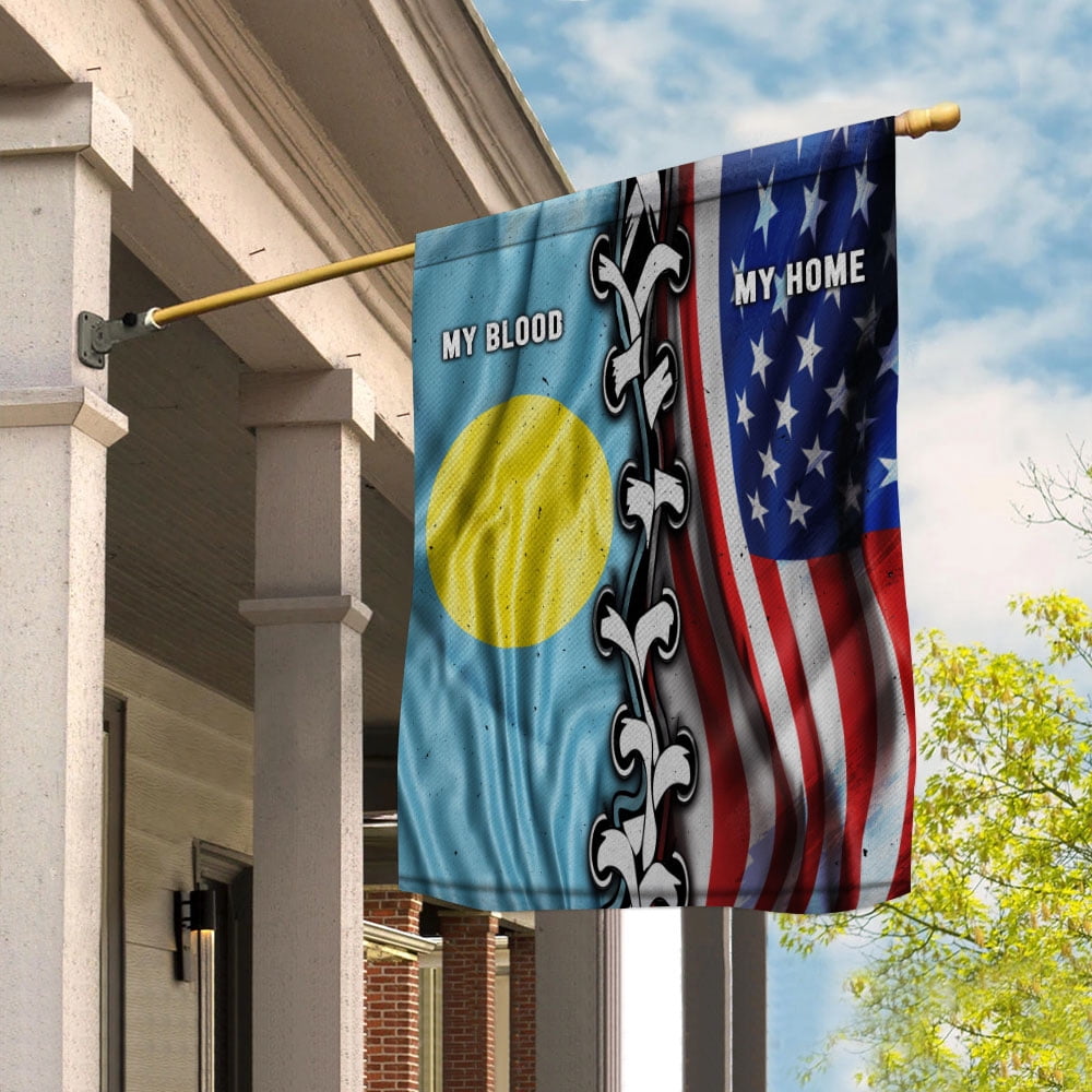 Flags-Palauan American My Home My Blood Flag Palauan Part House Flag ...