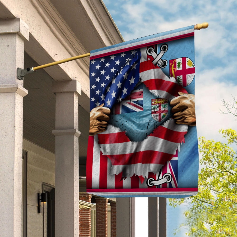 Flags Proud Fijian American Flag Ripped flag Fiji strong House Flag (29 ...