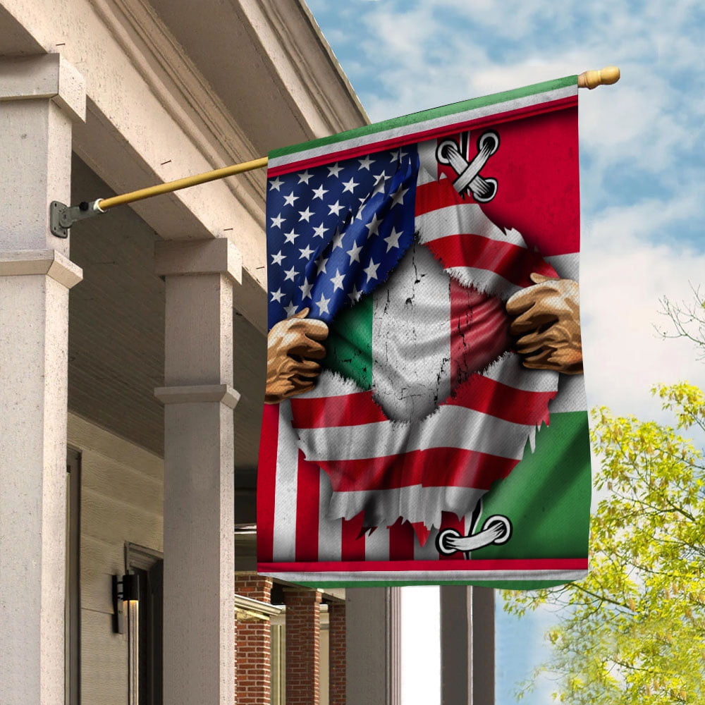 Flags Proud Italian American Flag Ripped flag Italy strong House Flag ...