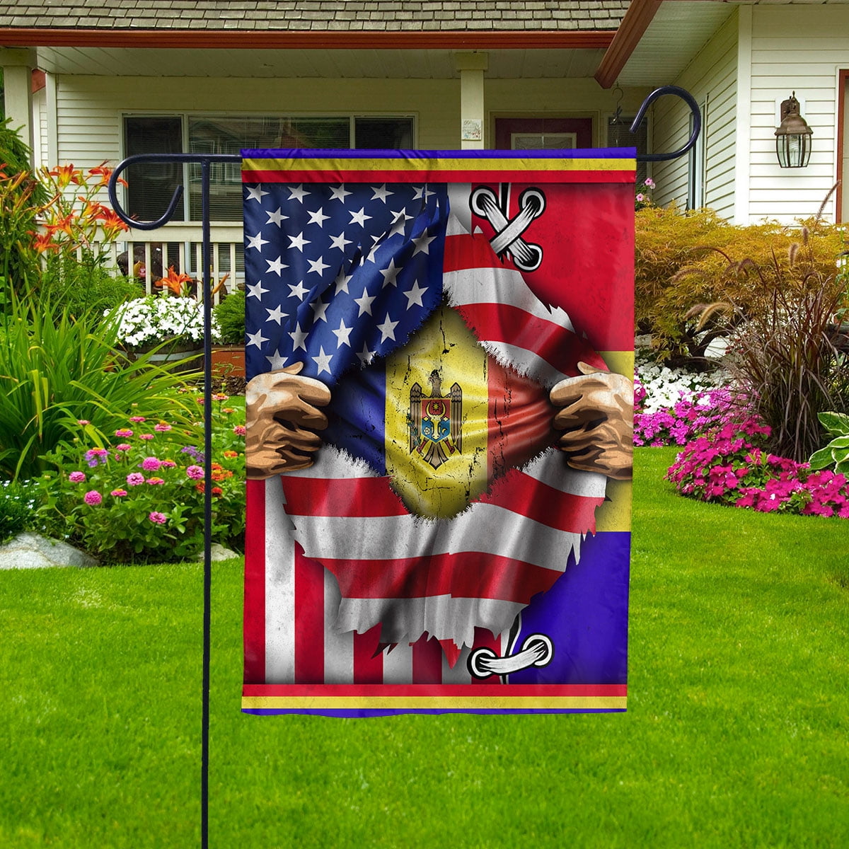 Flags Proud Moldovan American Flag Ripped flag Moldova strong House ...
