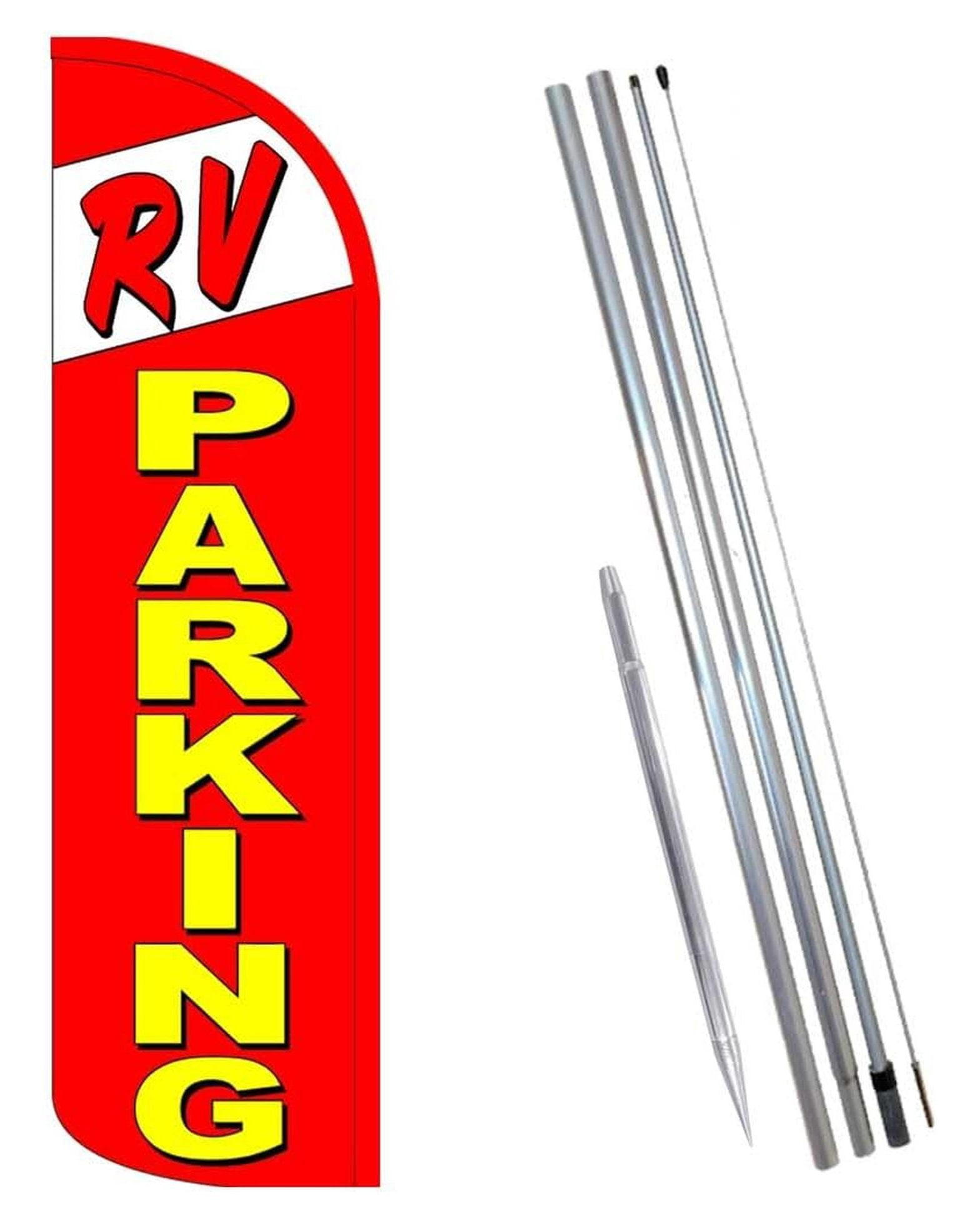Flags RV PARKING Windless Banner Flag Kit (Flag, Pole, & Ground Mt ...