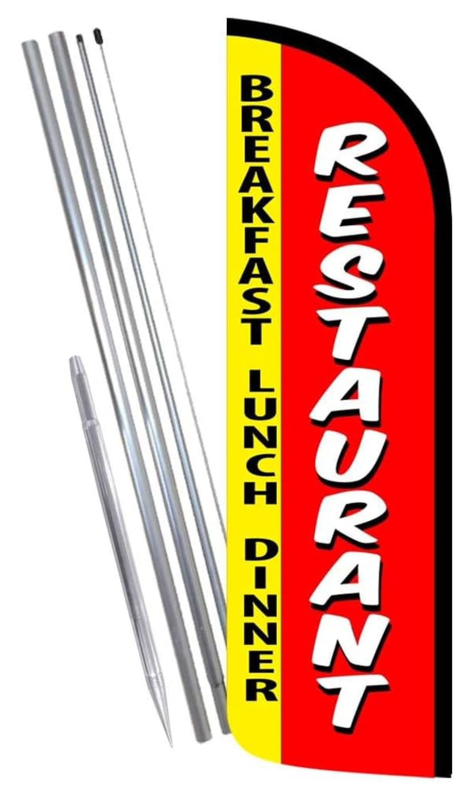 Flags Restaurant (Breakfast Lunch Dinner) Premium Windless Banner Flag ...