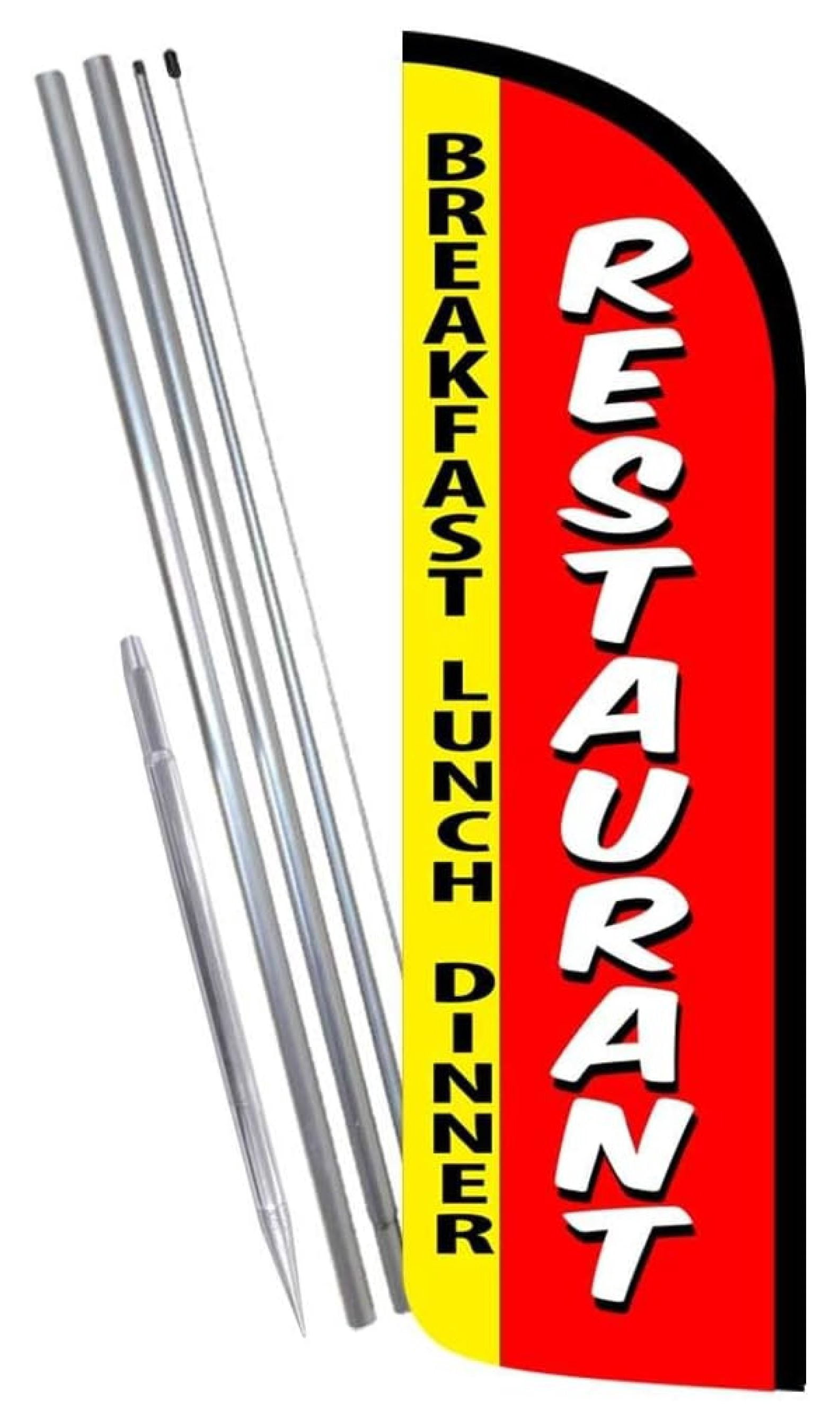 Flags Restaurant (Breakfast Lunch Dinner) Premium Windless Banner Flag ...