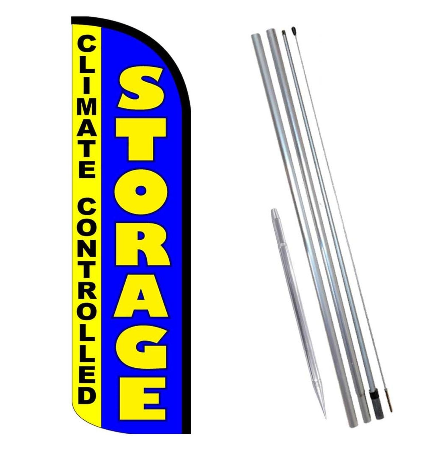 Flags STORAGE - Climate Controlled Windless Banner Flag Kit (Flag, Pole ...