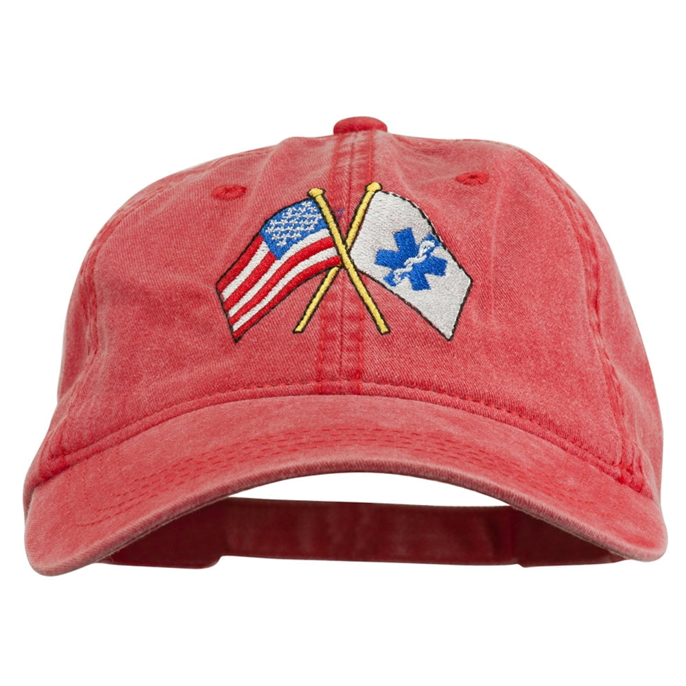 Flags Star of Life Embroidered Washed Cap - Red OSFM - Walmart.com
