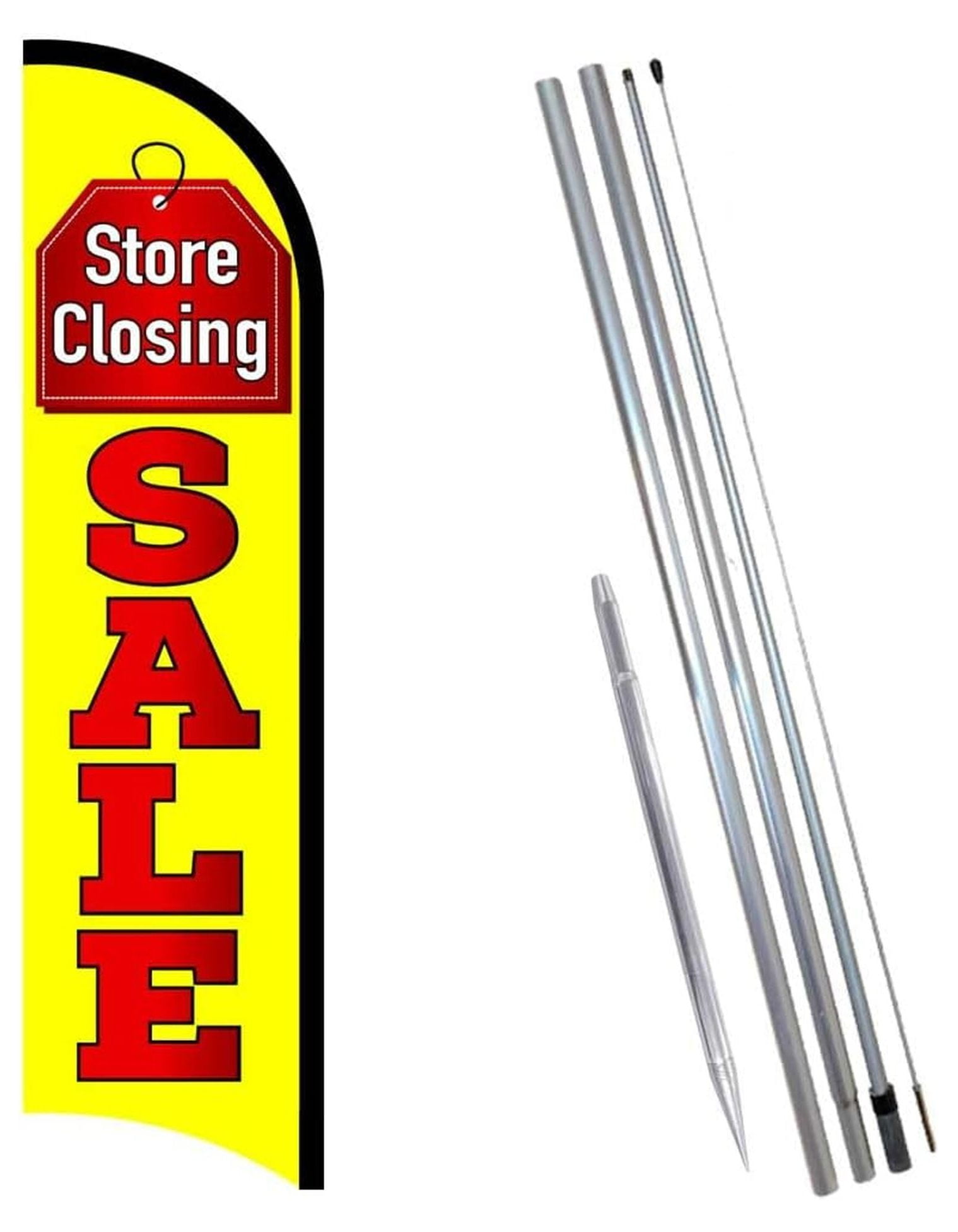 Flags Store Closing Sale Premium Windless Banner Flag Kit (Flag, Pole ...