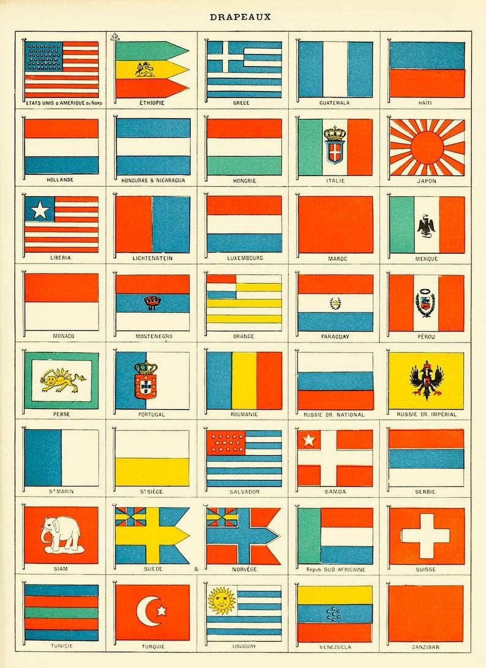 Flags of The World Poster World Flag Chart Nation Flags Flags of Each ...