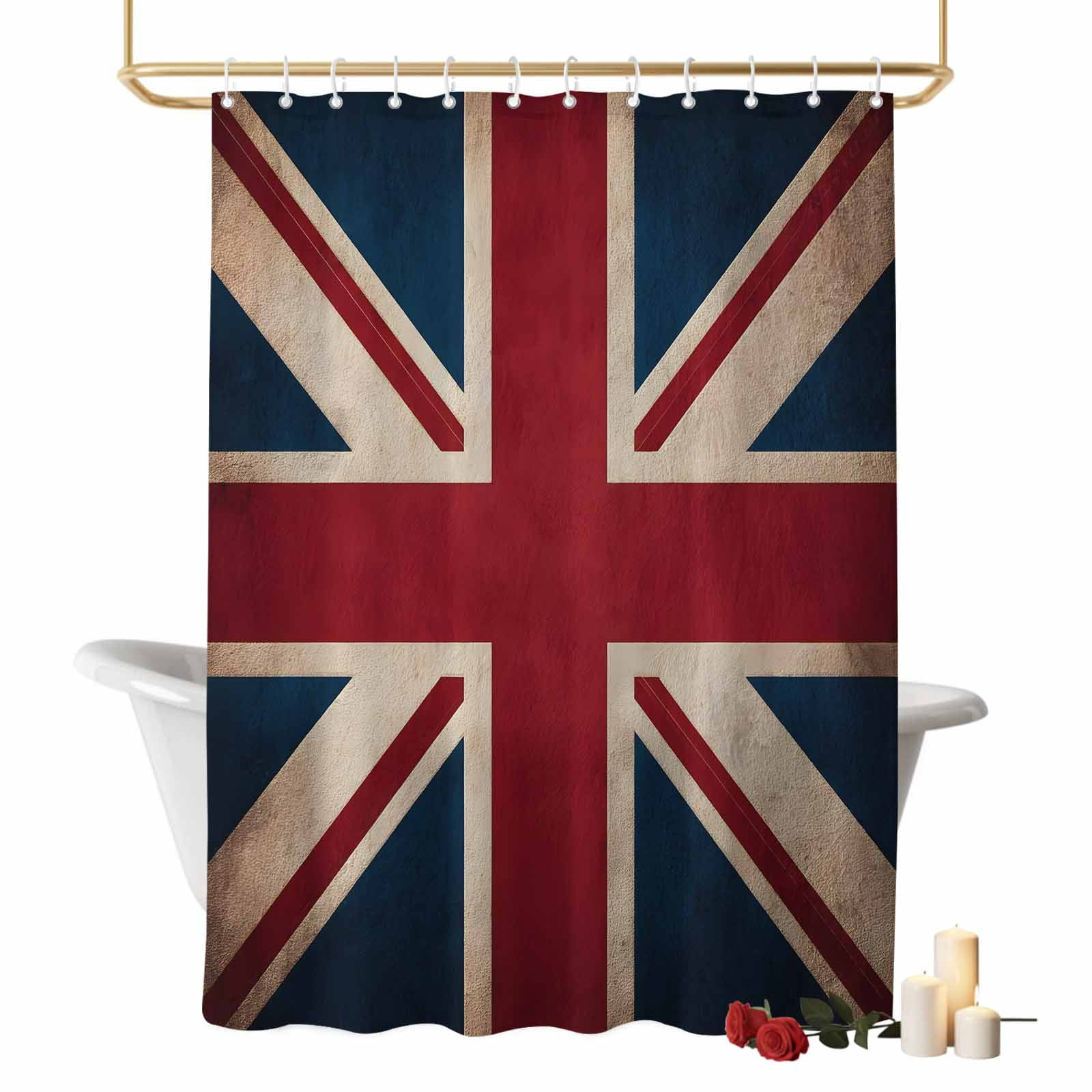 Flags Of The United Kingdom Bathroom Shower Curtain, Vintage UK Flag ...