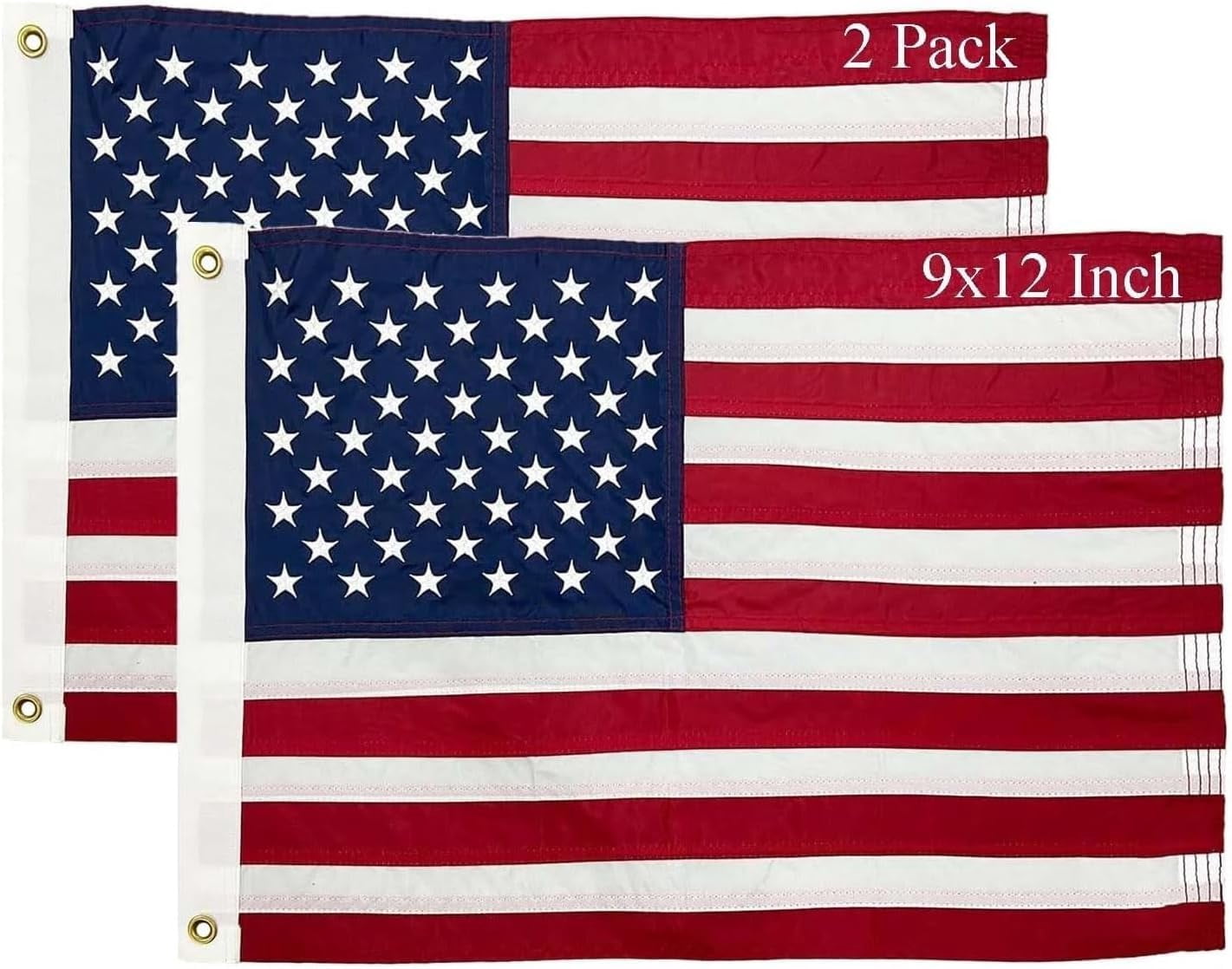 Flags for Outside 2 - 9x12 Outdoor with Embroidered Stars, 4 Rows ...