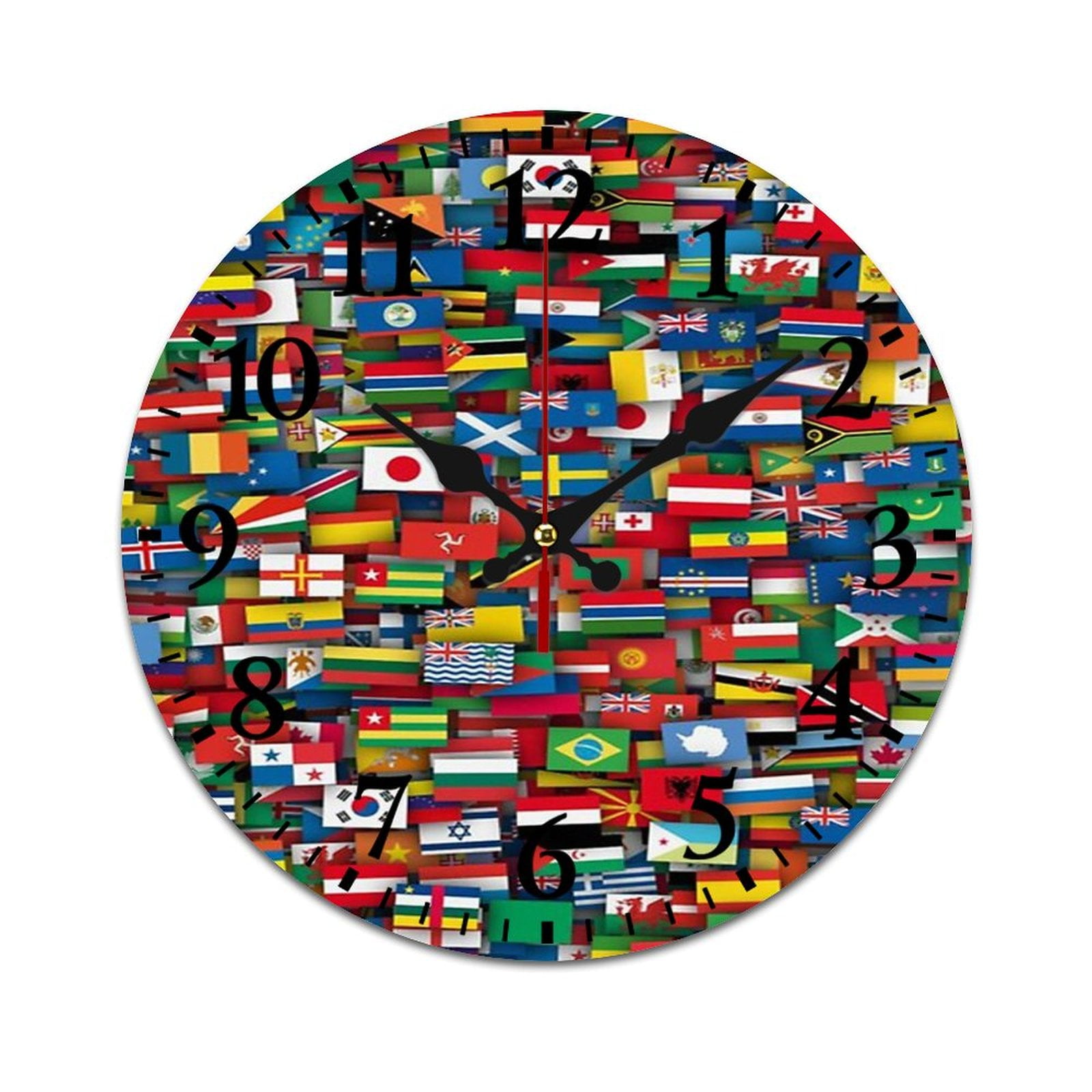 Flags of All Countries of The World Wall Clock Modern Design Clocks ...