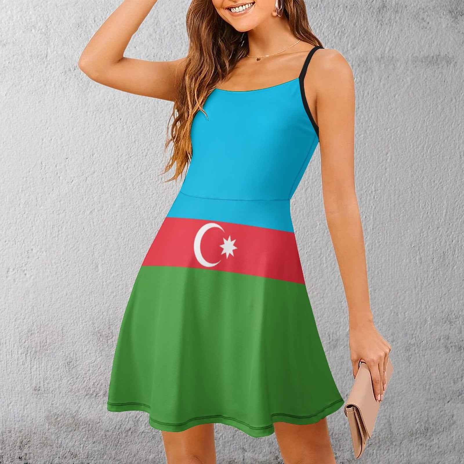 Flags of The World Women's Sling Dress Humor Graphic Suspender Dress ...
