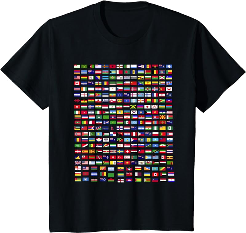 Flags of the Countries of the World 287 Flag International T-Shirt ...