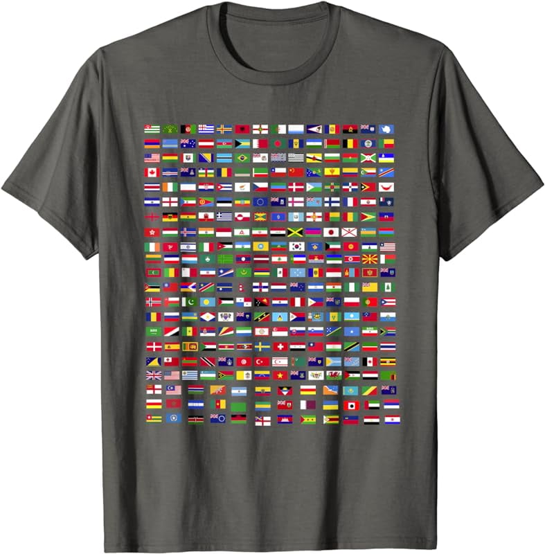 Flags of the Countries of the World 287 Flag International T-Shirt ...