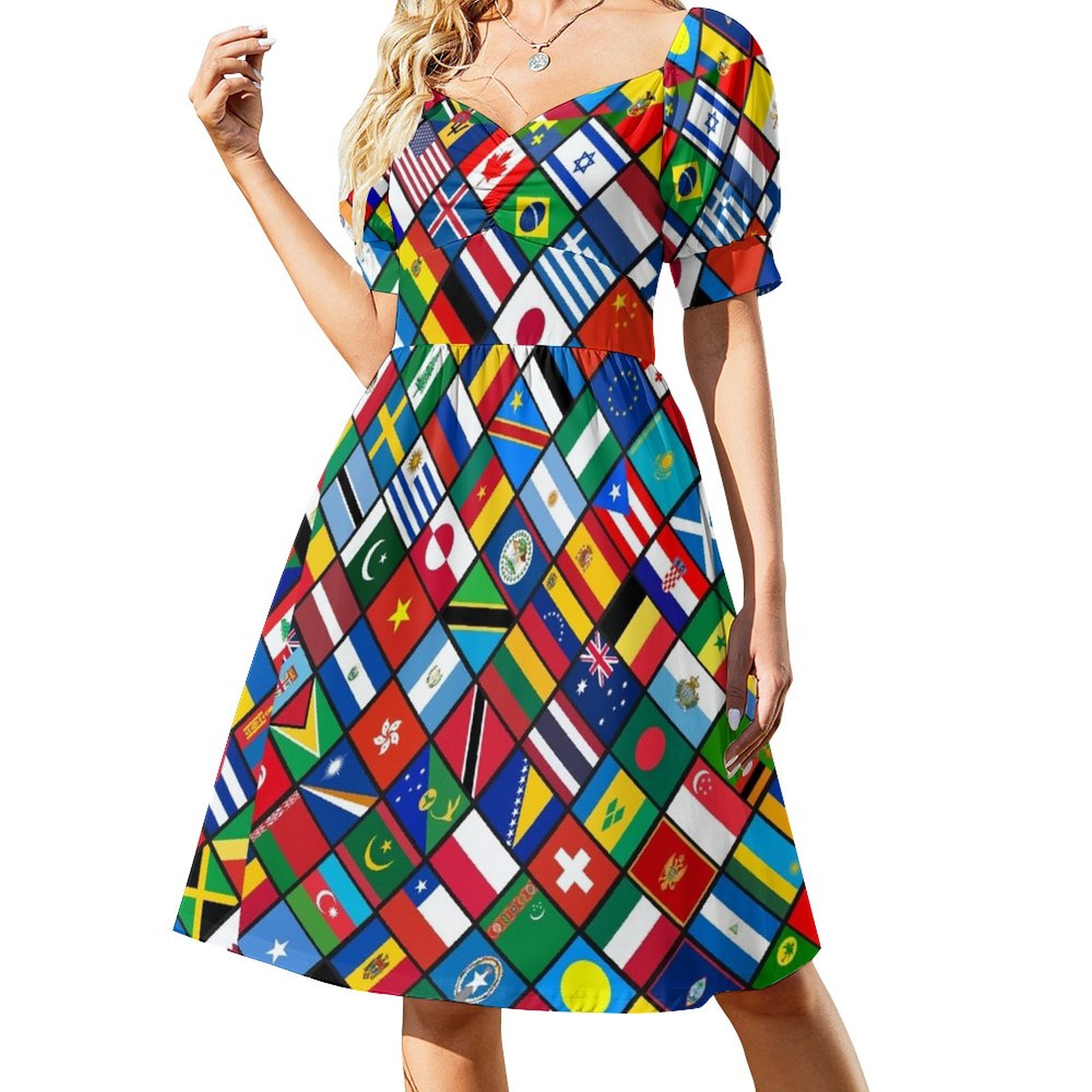 Flags of the Countries of the World Informative Gift Sleeveless Dress ...