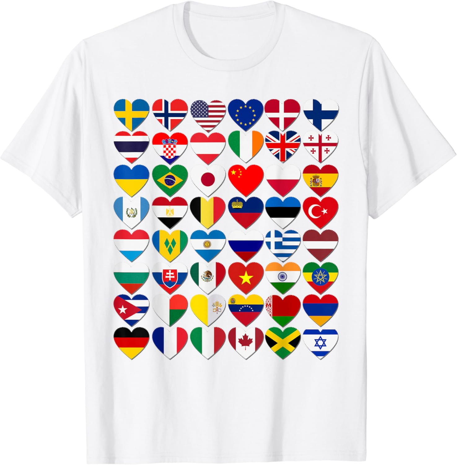 Flags of the Countries of the World,International Gift Short Sleeve T-Shirt100% pure cotton ...