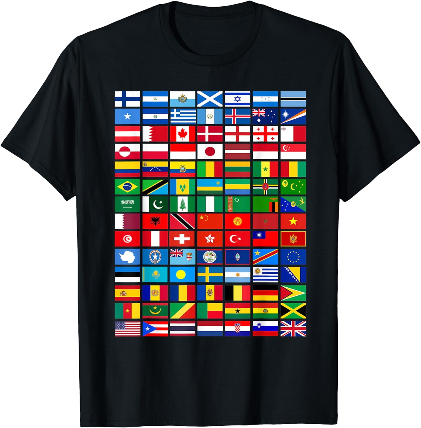 Flags of the Countries of the World, International T-Shirt Black Large ...