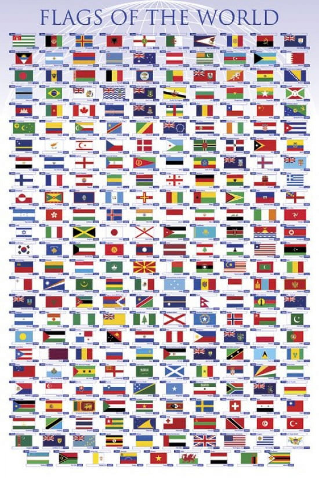 Flags of the World Laminated Poster (36 x 24) - Walmart.com