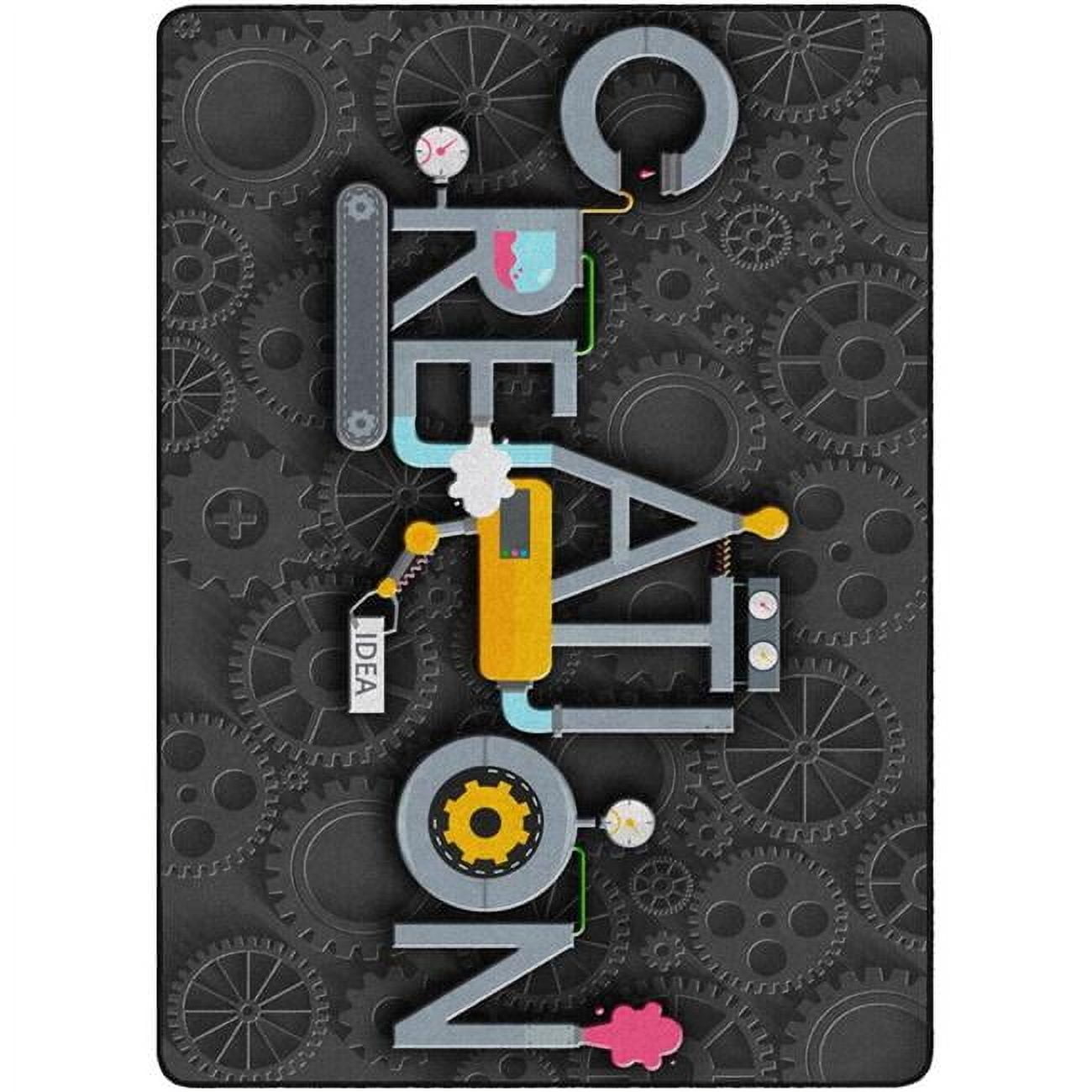 Flagship Carpets 1604152 Creation Gears Rectangle Carpet, 6 ft. x 8 ft ...