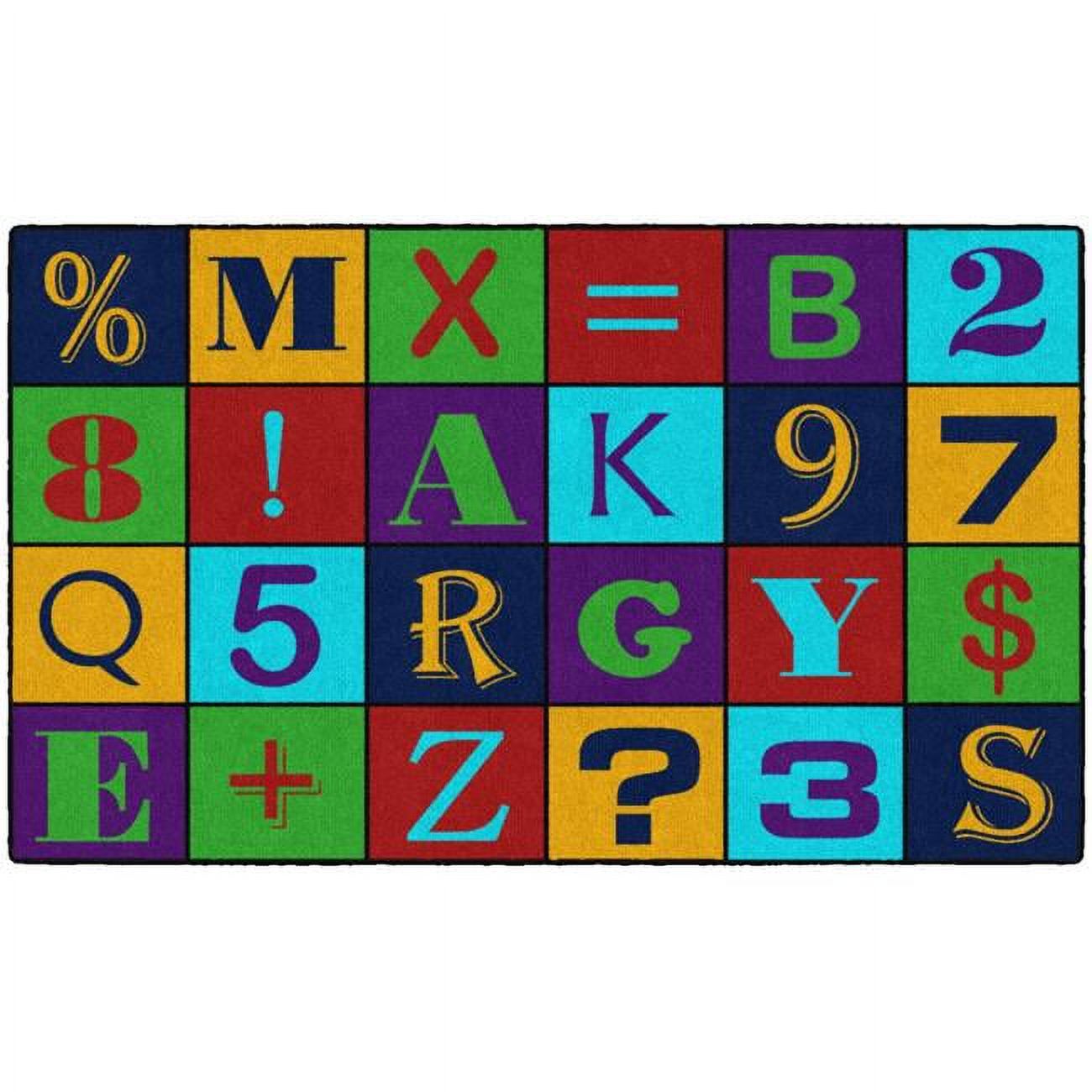 Flagship Carpets CE482-16W 3 x 5 Alphabet Number Jumble Rug - Rectangle ...