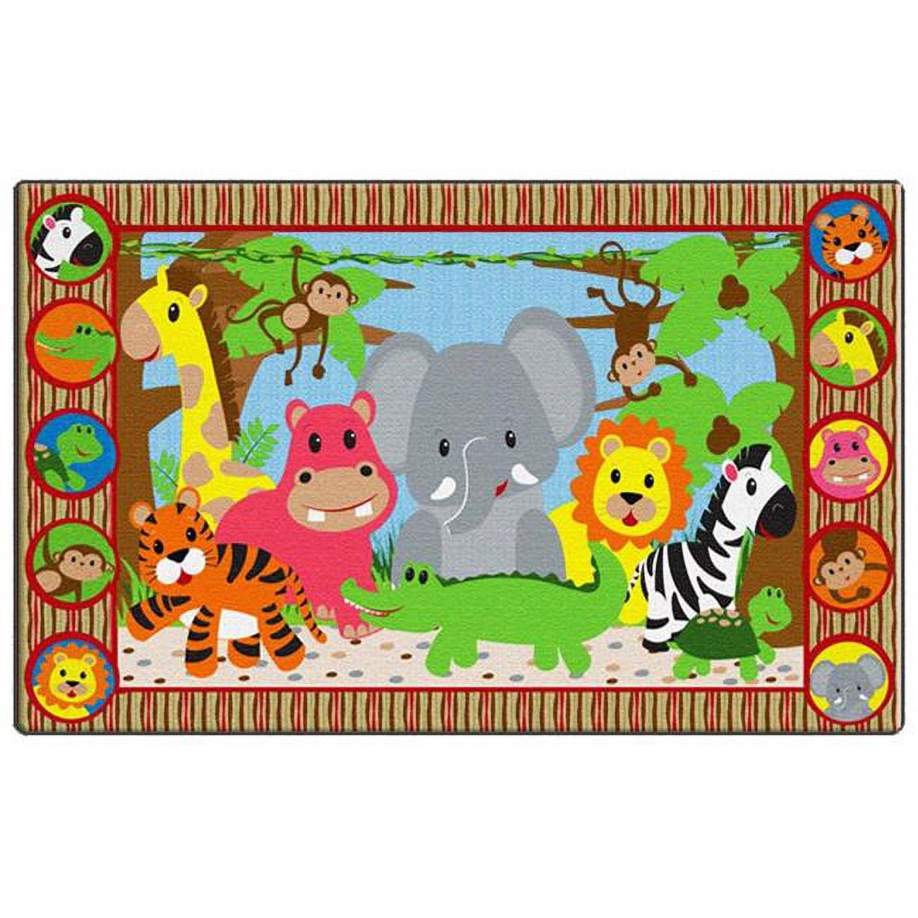 Flagship Carpets FE397-32A Rectangle Jungle Matching Fun Carpet, 6 ft ...