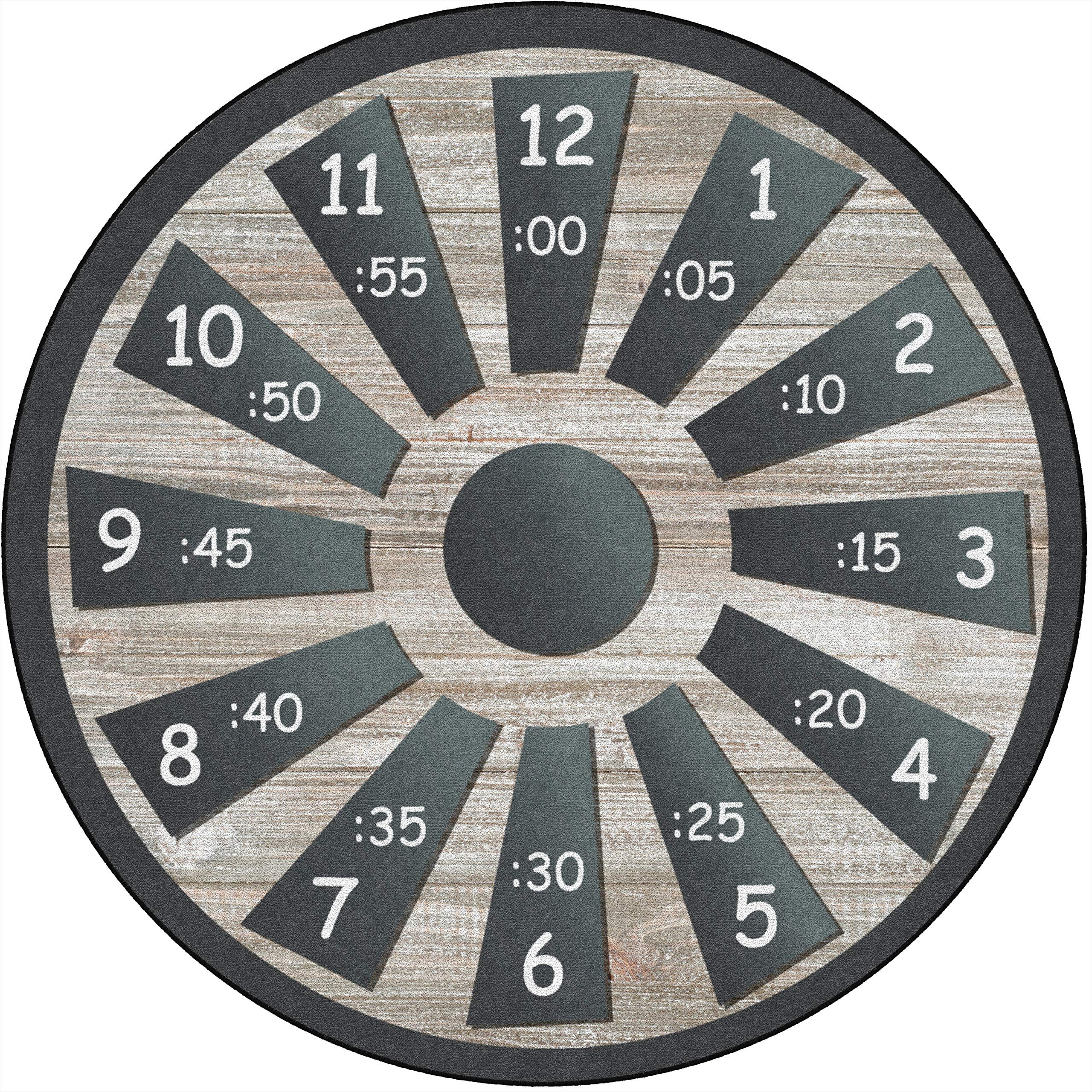 Flagship Carpets What Time Windmill Checkered Clock Area Rug for ...