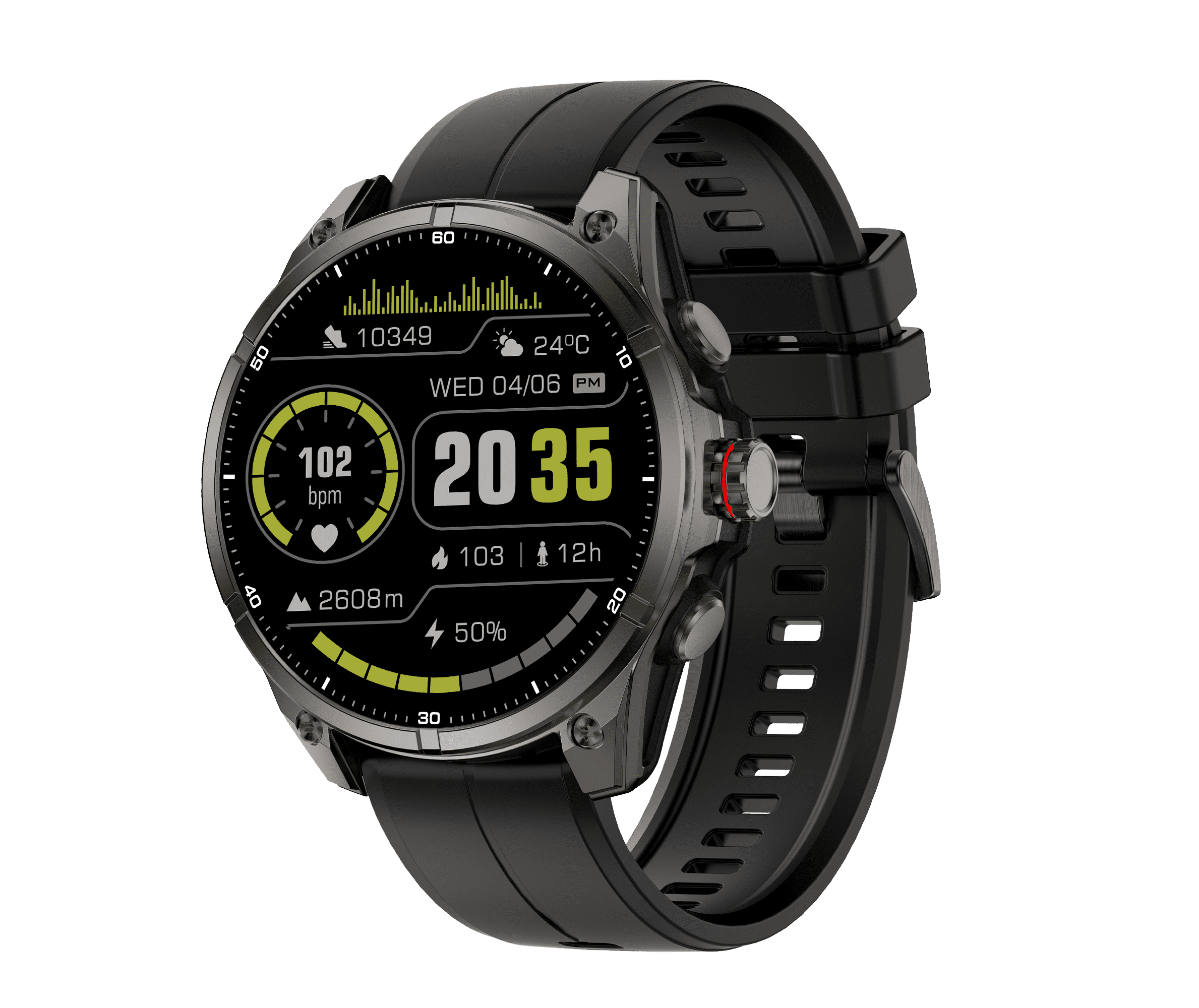 SmartWatch Level Smart Sports Watch: 1.43-inch AMOLED Screen, LED ...