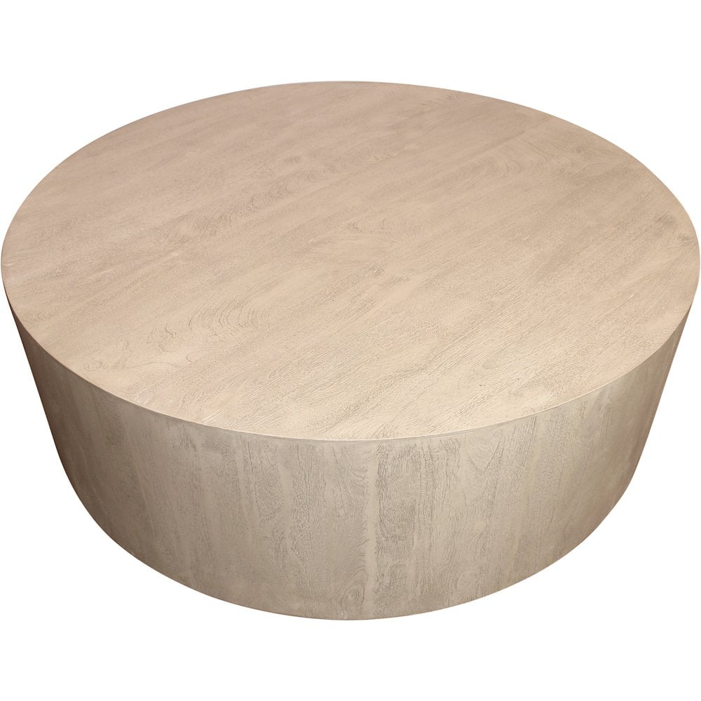 Flagstaff 48" Round Solid Wood Cocktail Table in Stone Natural Finish ...