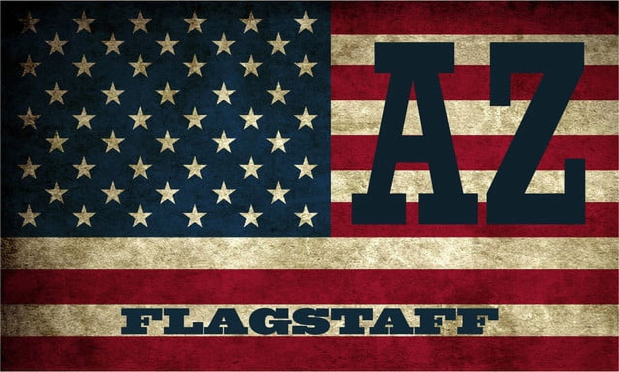 Flagstaff AZ Arizona Coconino County Vintage US Flag Decal Bumper ...